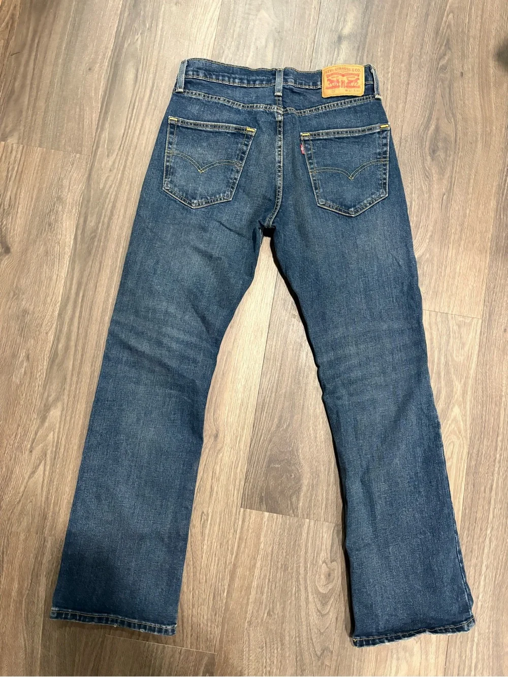 Levi's | Jeans | Levis Dark 527 Straightleg Jeans With Leather Patch ...